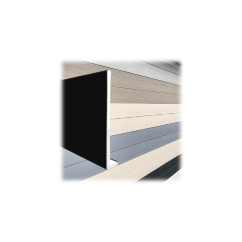 PLANCHE DE RIVE A CLOUER PVC Noir en L Ep9 H300 longueur de 5ml